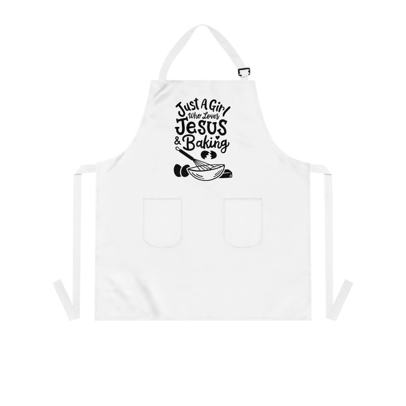 Christian Apron for Women, Just a Girl Who Loves Baking and Jesus Apron ...