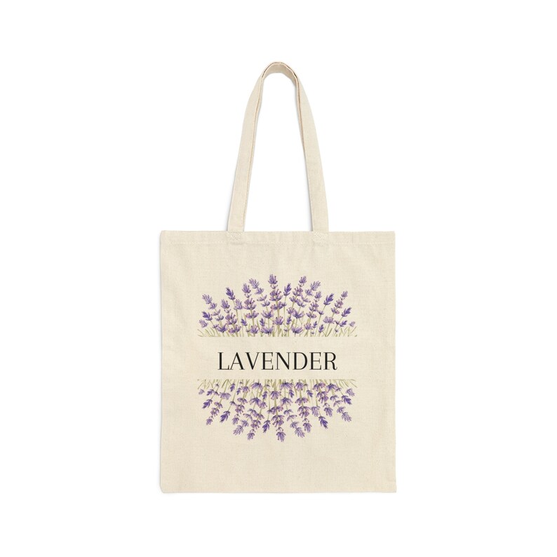 Lavender Tote Bag, Gift for Lavender Lovers, Cotton Canvas Tote Bag ...