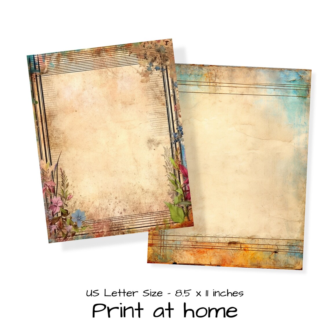Boho Border Papers Journaling Papers, Boho Journal, Printable ...