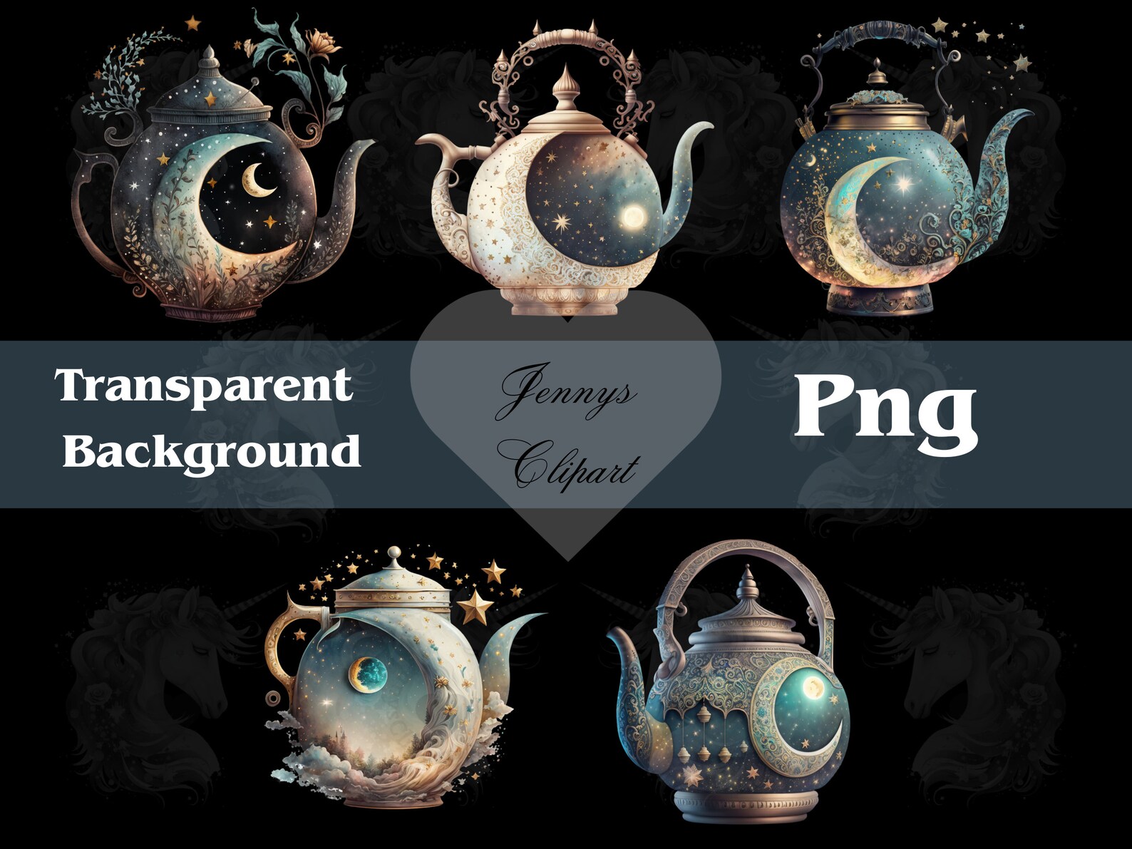 Divine Tea Time, Digital Download, Clipart Bundle, Tea Cups, Tea Pots ...