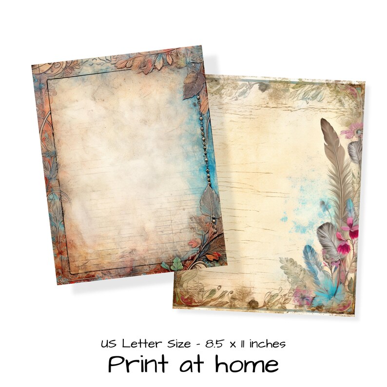 Boho Border Papers Journaling Papers, Boho Journal, Printable ...