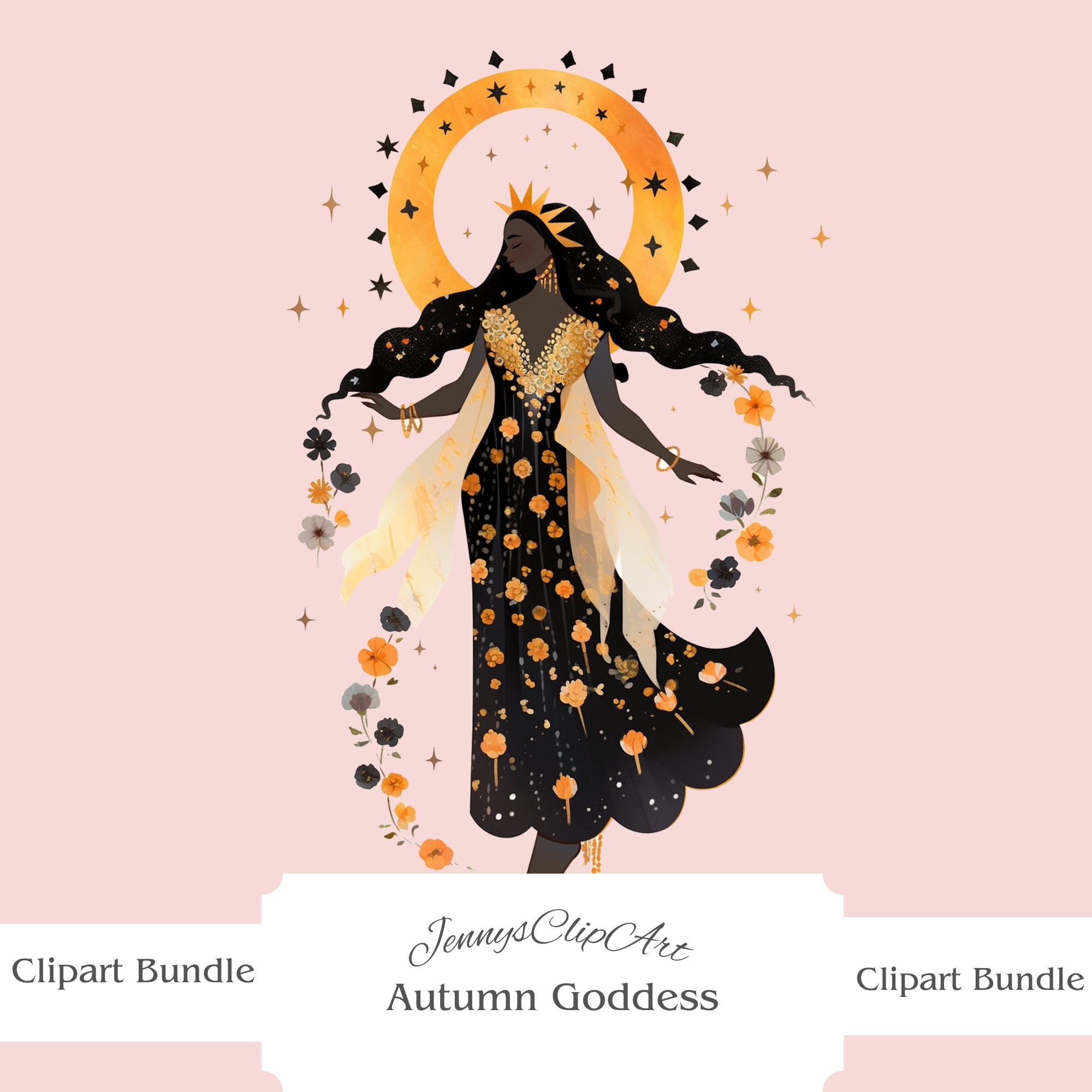 Best Autumn Goddess Clipart Bundle, Magical Autumn Queen, Instant ...