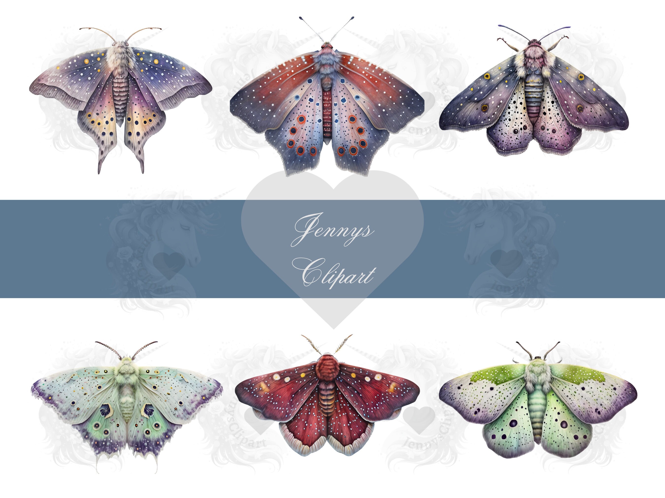 Watercolour Mystical Moth Clipart Wiccan Png Moth Png - Etsy