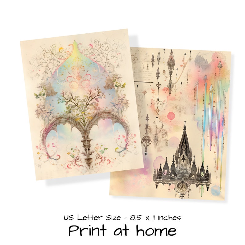 Enchanted Fairy Scribbles Vivid Fairyland, Fantasy Paper Collage Papers ...