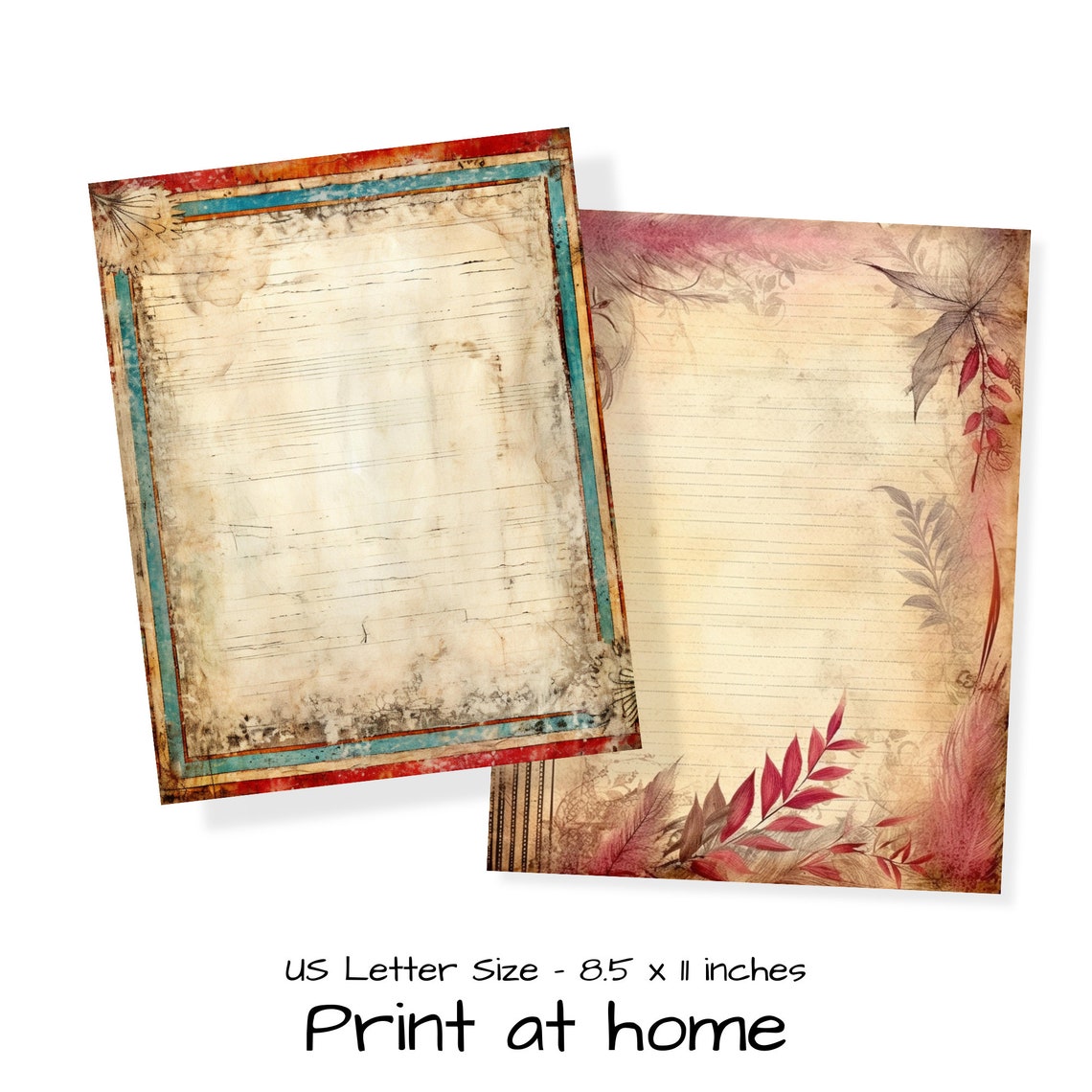 Boho Border Papers Journaling Papers, Boho Journal, Printable ...