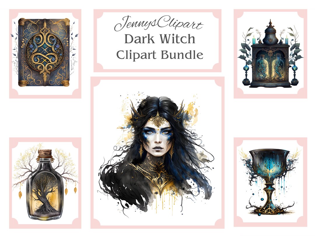 Dark Witch Clipart, witch clip art Png, Magic clip art, Mystical ...