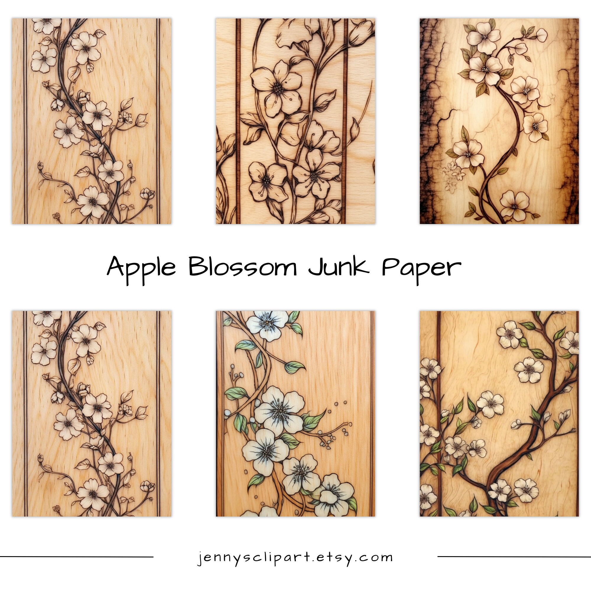 Apple Blossom Journal Printable, Floral Ephemera, Flower Digital Papers ...
