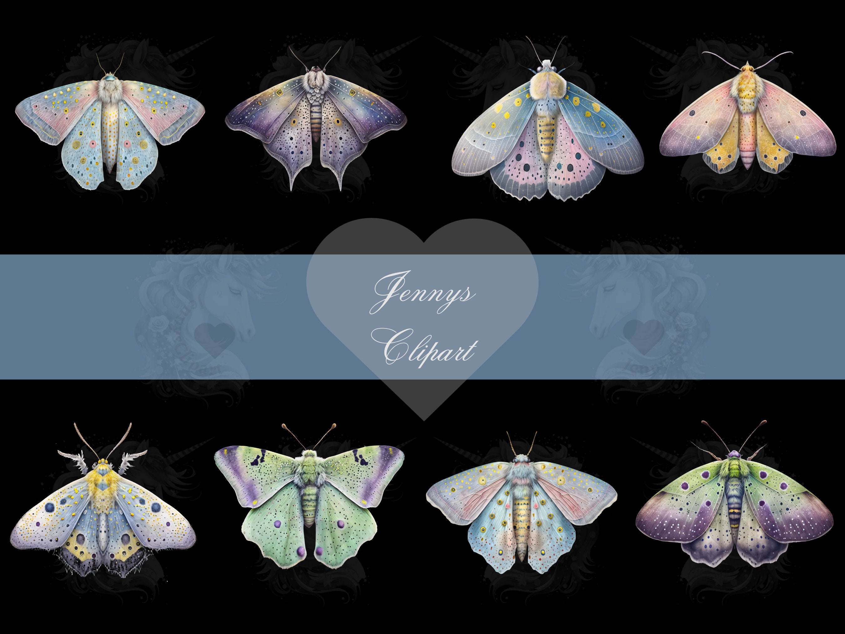Watercolour Mystical Moth Clipart Wiccan Png Moth Png - Etsy