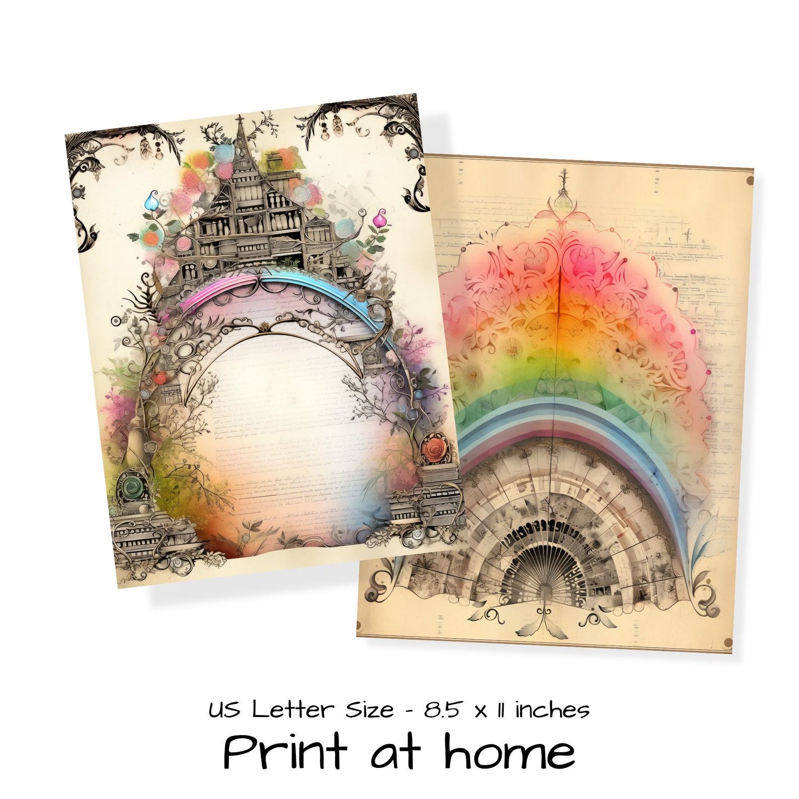 Enchanted Fairy Scribbles Vivid Fairyland, Fantasy Paper Collage Papers ...