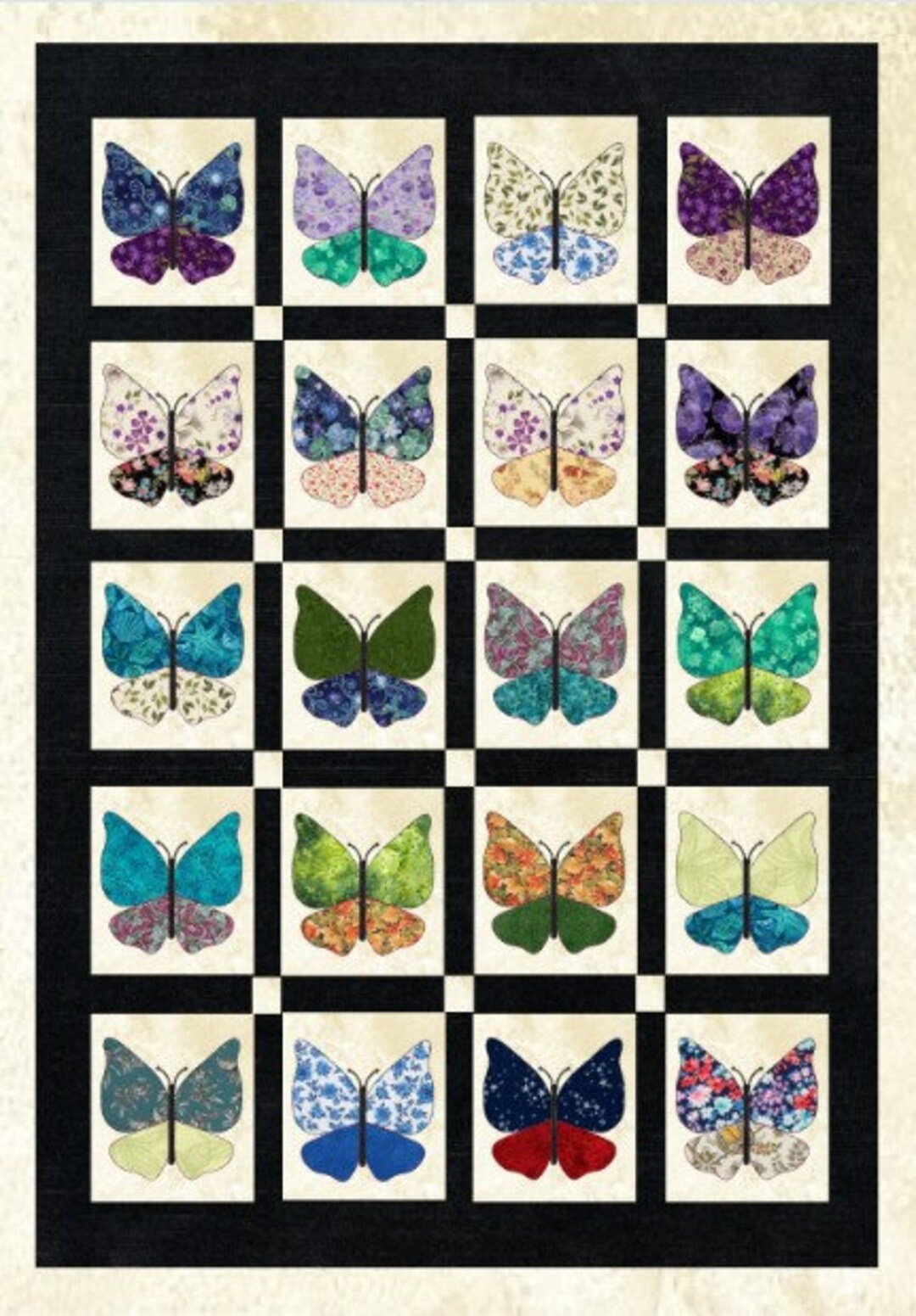 Butterfly Stippling Quilt Block in the Hoop Embroidery Design - Etsy