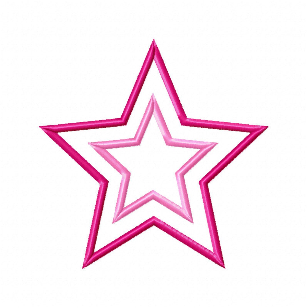 Two Star Applique Embroidery Design 3 SIZES Instant Download - Etsy