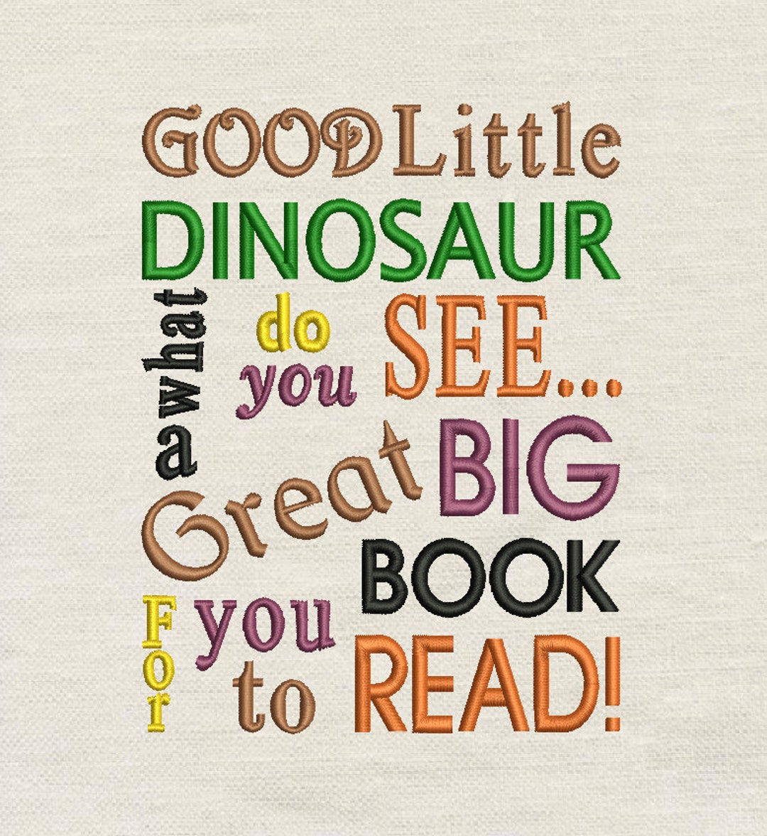 Little Dinosaur Quotes and Sayings Reading Pillow Embroidery - Etsy ...