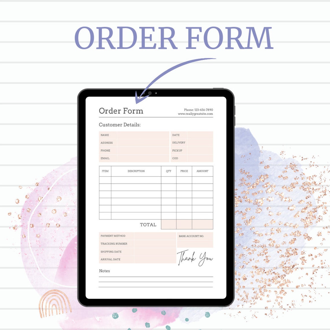 Work Order Invoice Template, Professional and Modern Invoice, Company ...