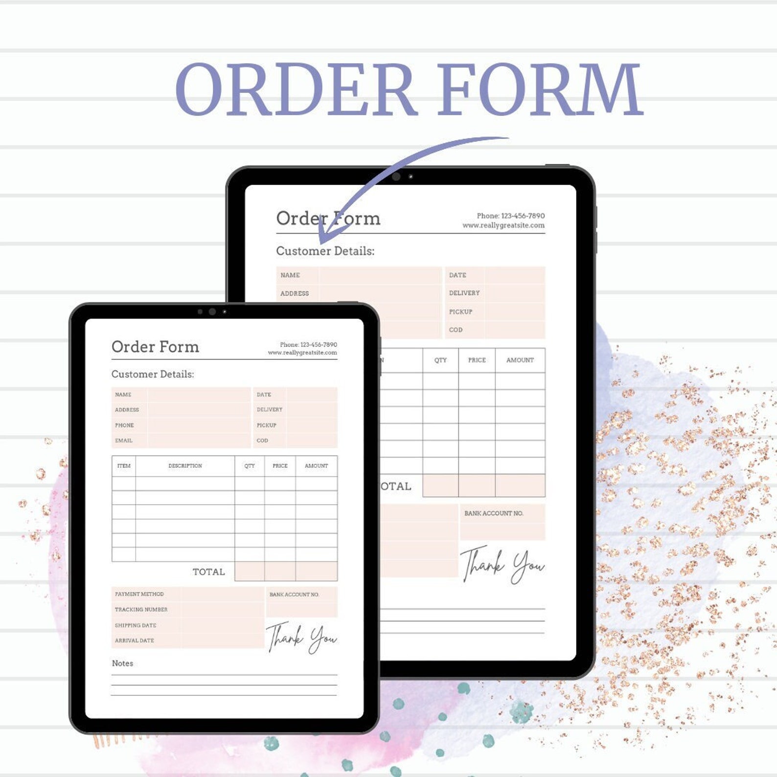Work Order Invoice Template, Professional and Modern Invoice, Company ...