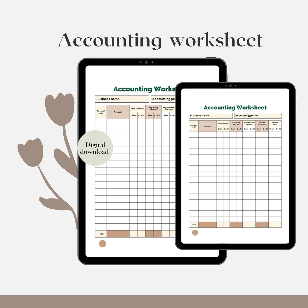 Accounting Worksheet, Budget Planner, Expense Tracker, Budget Tracker ...