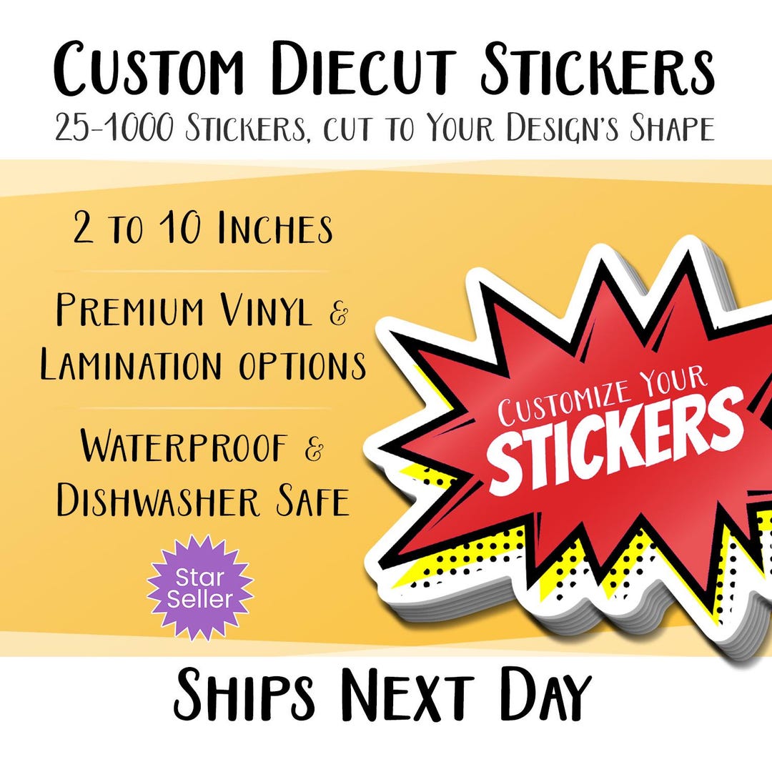 Custom Vinyl Waterproof Stickers Cut Any Shape. Custom Bulk Stickers ...
