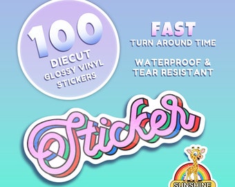 100 Custom Vinyl Waterproof Stickers Cut Any Shape. Custom Bulk ...