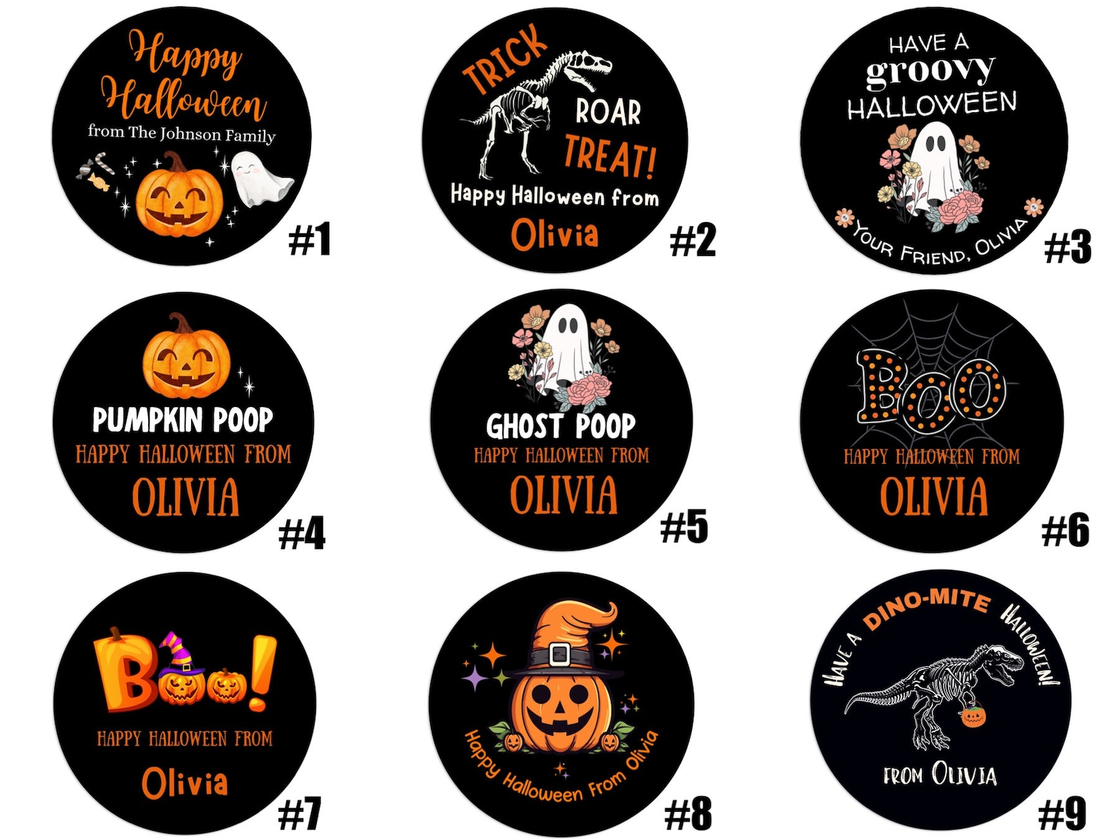 Custom Halloween Stickers | Personalized Happy Halloween Stickers ...