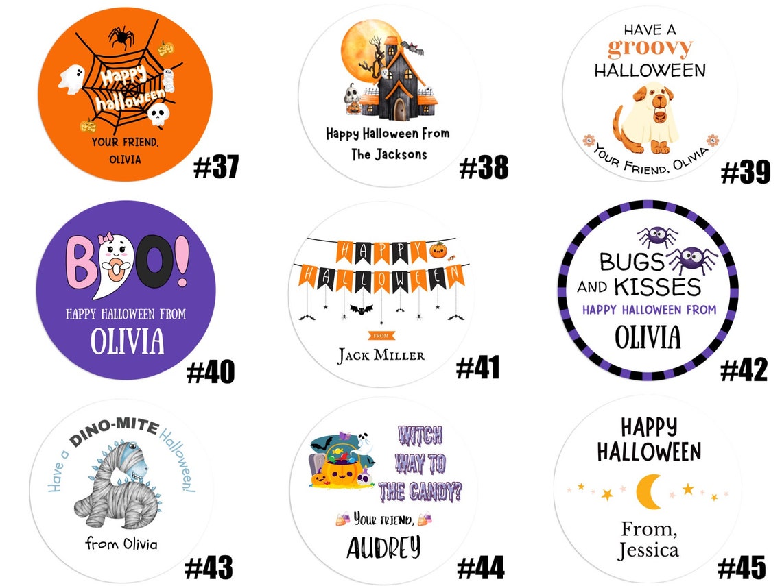 Custom Halloween Stickers | Personalized Happy Halloween Stickers ...