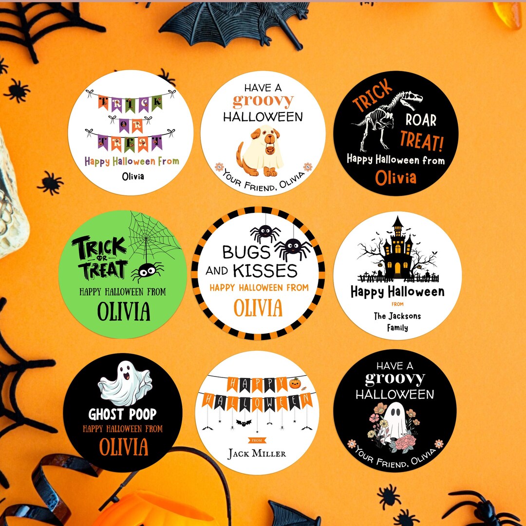 Custom Halloween Stickers | Personalized Happy Halloween Stickers ...