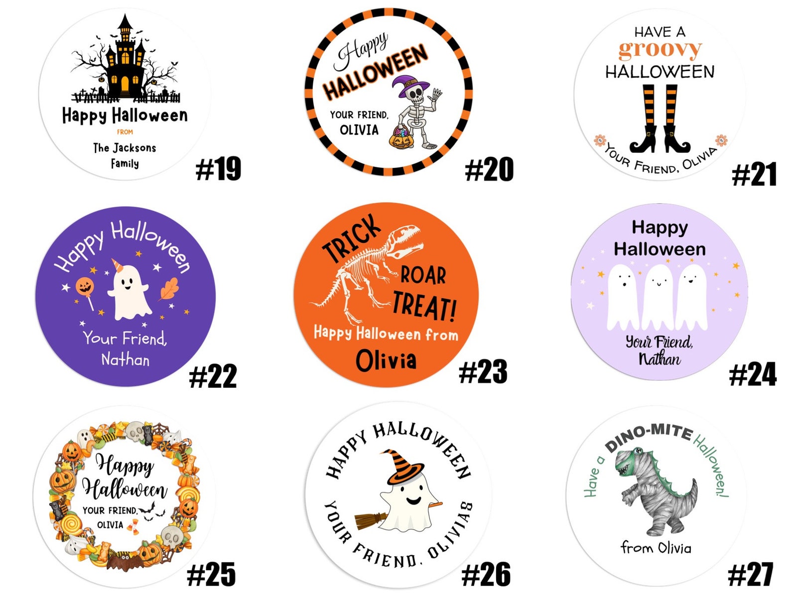 Custom Halloween Stickers | Personalized Happy Halloween Stickers ...