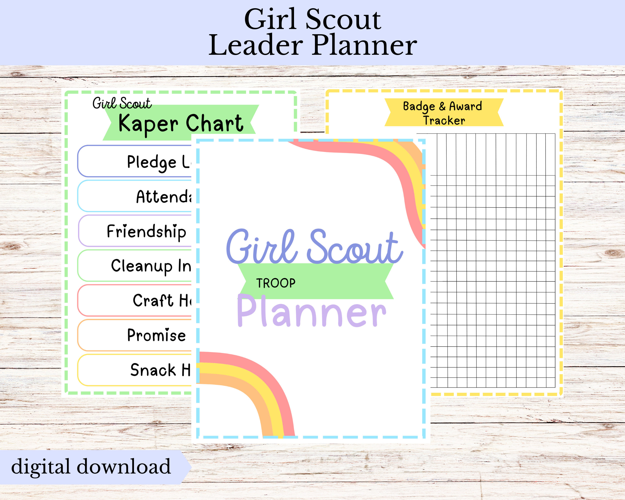 Girl Scout Leader Planner, Editable, Digital Download - Etsy