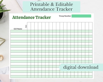 Attendance Tracker, Editable, Digital Download - Etsy
