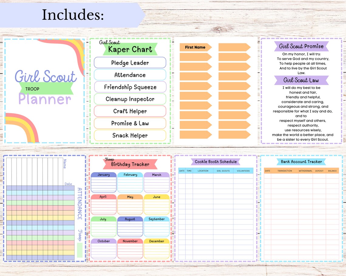 Girl Scout Leader Planner, Editable, Digital Download - Etsy