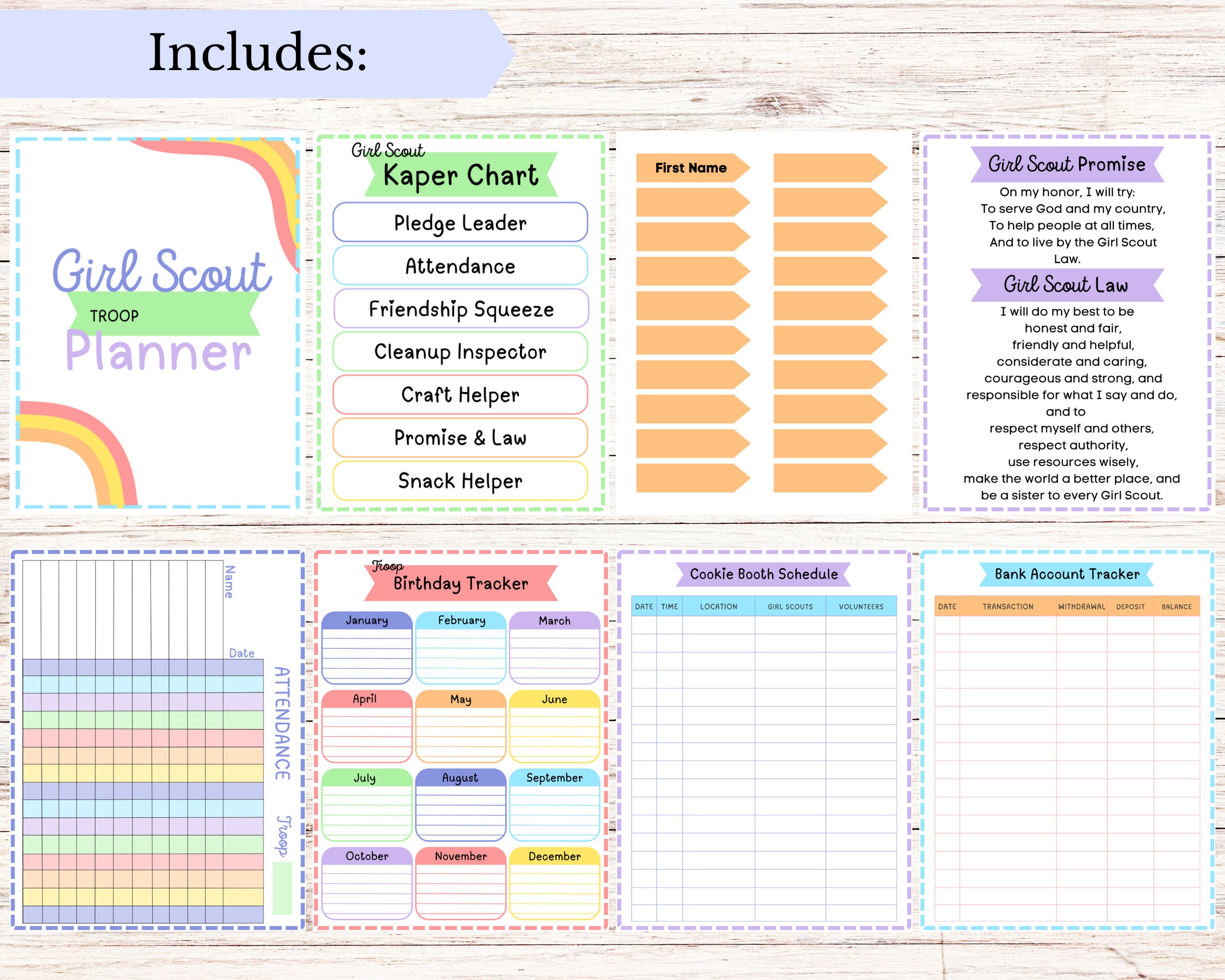 Girl Scout Leader Planner, Editable, Digital Download - Etsy