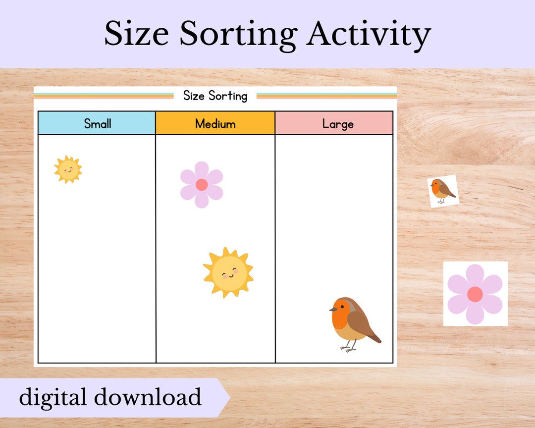 Size Sorting Activity, Digital Download - Etsy