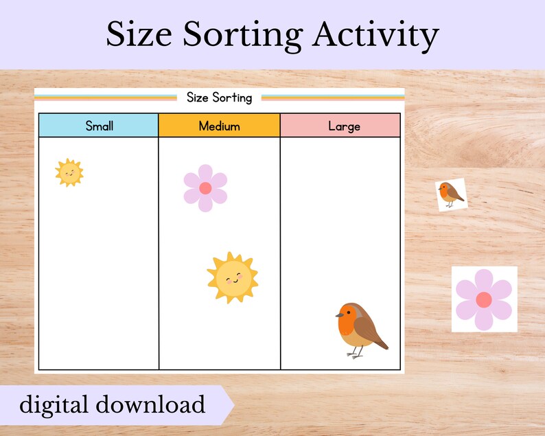 Size Sorting Activity, Digital Download - Etsy
