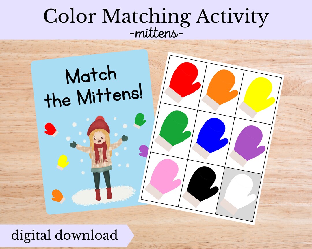 Mitten Color Matching Activity, Digital Download - Etsy