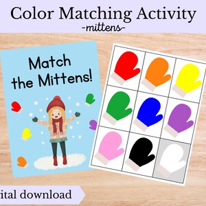 Mitten Color Matching Activity, Digital Download - Etsy