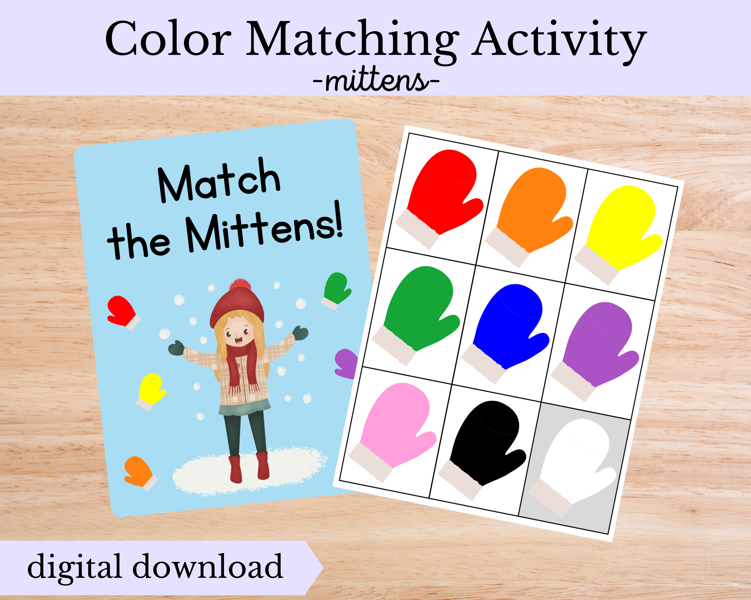 Mitten Color Matching Activity, Digital Download - Etsy