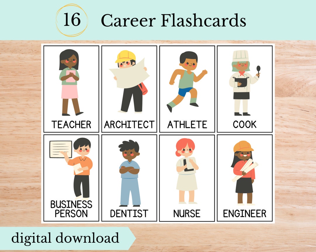 Career Flashcards, Digital Download - Etsy