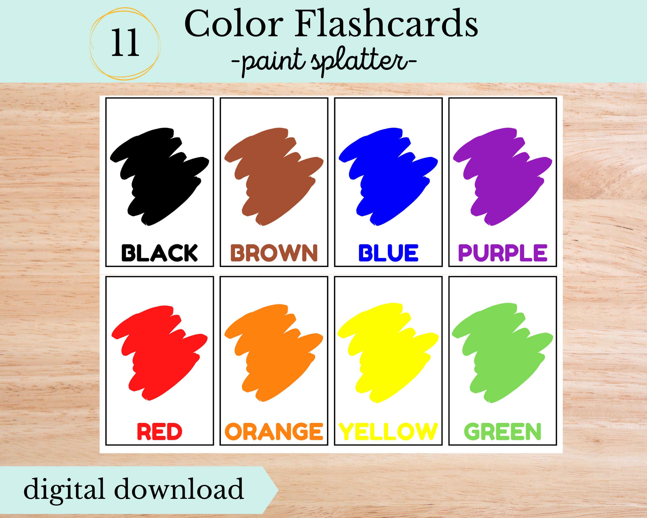 Crayon Flashcards, Digital Download - Etsy