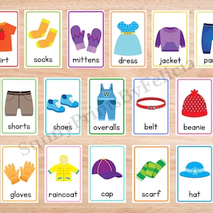 Clothing Flashcards, Digital Download - Etsy