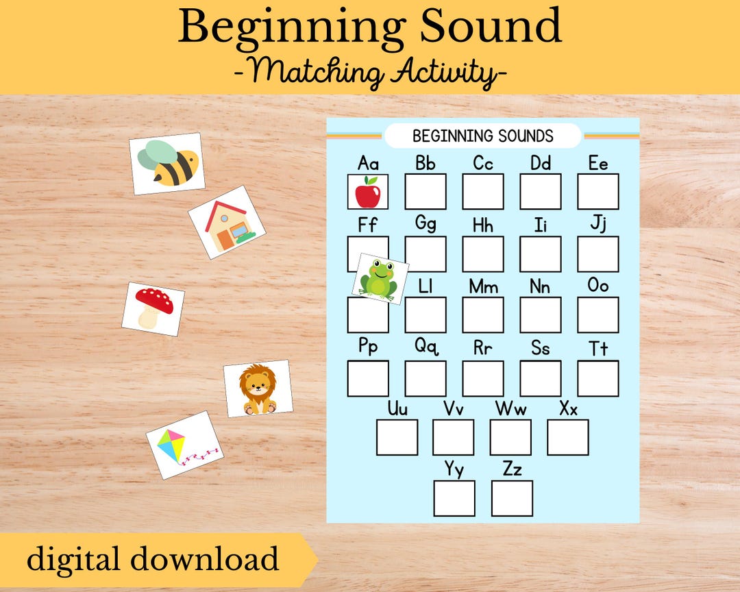 Beginning Sound Matching Activity, Digital Download - Etsy