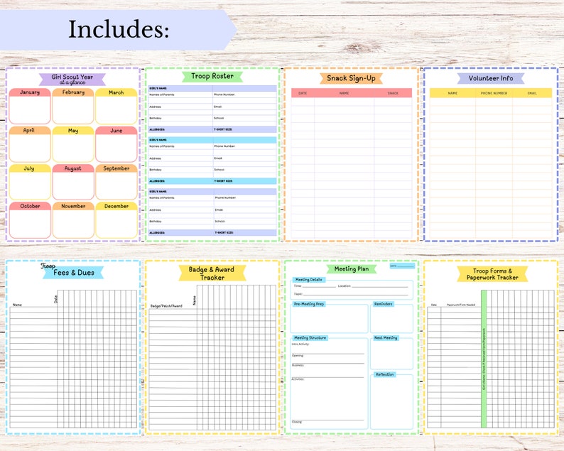 Girl Scout Leader Planner, Editable, Digital Download - Etsy