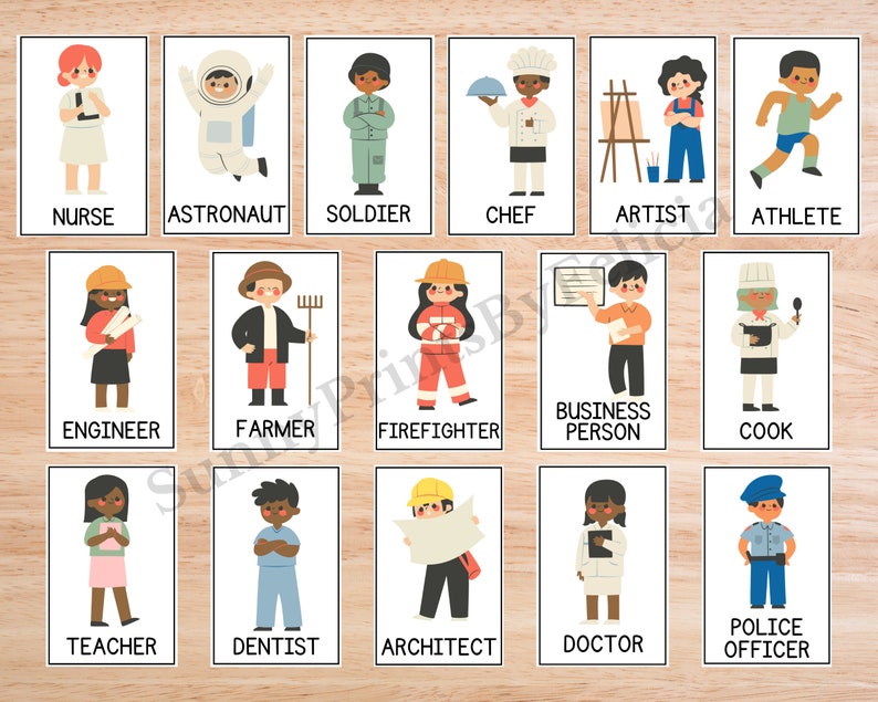 Career Flashcards, Digital Download - Etsy
