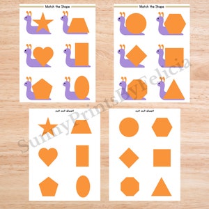 Shape Matching Activity, Snail Shell, Digital Download - Etsy