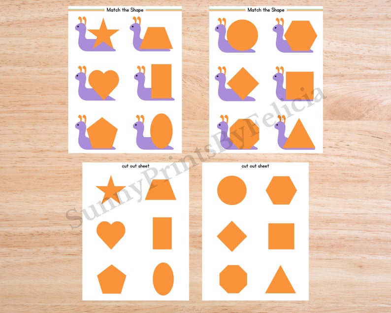 Shape Matching Activity, Snail Shell, Digital Download - Etsy