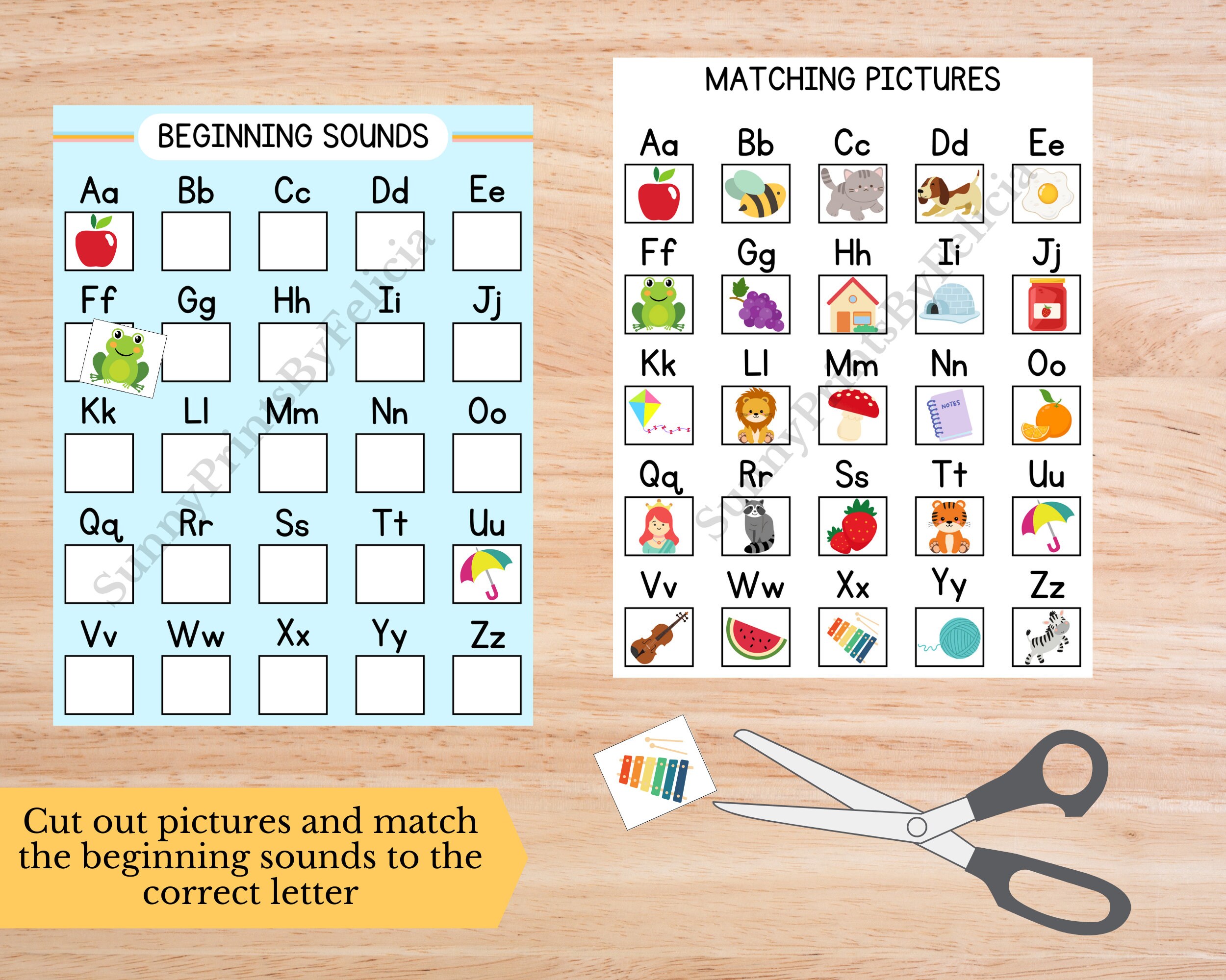 Beginning Sound Matching Activity, Digital Download - Etsy