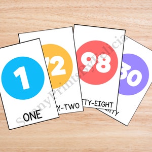 100 Number Flashcards, Digital Download - Etsy