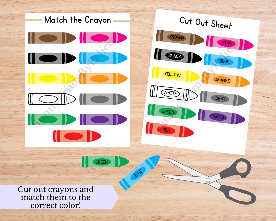 Crayon Color Matching Activity, Digital Download - Etsy