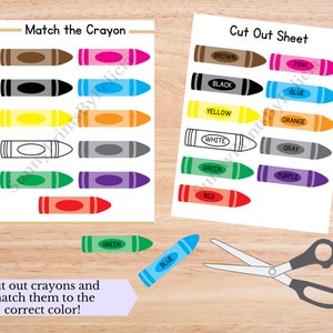 Crayon Color Matching Activity, Digital Download - Etsy