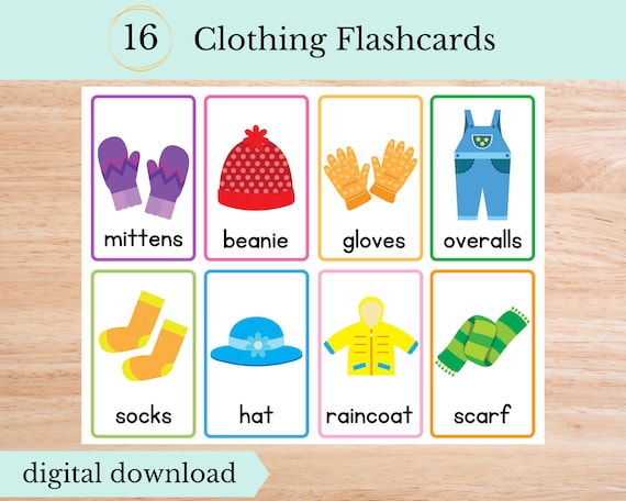 Clothes Flashcards 36 Free Printable Clothing Flashcards (PDF) ESL