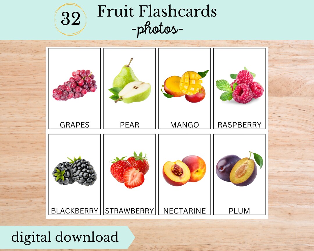 Fruit Flashcards With Photos, Digital Download - Etsy