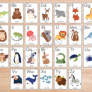 Animal Alphabet Flashcards, Digital Download - Etsy
