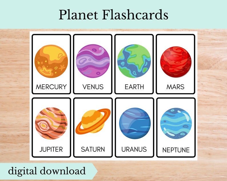 Planet Flashcards, Digital Download - Etsy